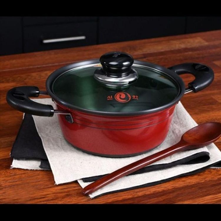 선학 라면 냄비 찌개 양수 냄비 레드 블랙 18cm 홈플러스 택배배송