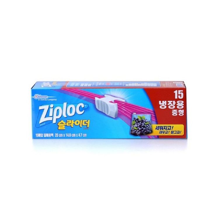 지퍼락 지퍼백 슬라이더 냉장용 중형 15매 Sc존슨 홈플러스 택배배송