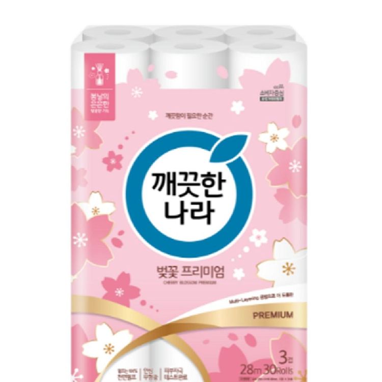 깨끗한나라 3겹 벚꽃 데코화장지28mx30롤 홈플러스 판매자택배