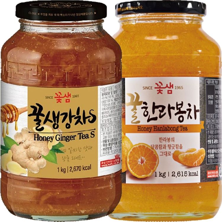 꽃샘 꿀생강차s 1kg 꿀한라봉차 1kg 홈플러스 택배배송