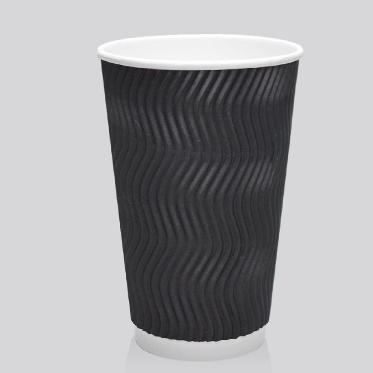 실속형 3중 단열 종이컵 웨이브 블랙 16oz 500개 홈플러스 택배배송
