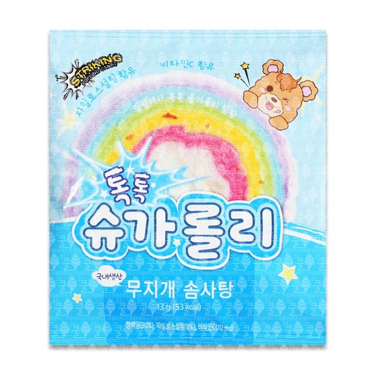 톡톡 슈가롤리 무지개 솜사탕 13g 1개 홈플러스 택배배송