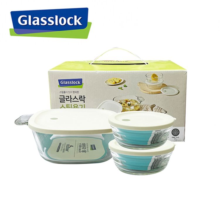 Glasslock 글라스락 올리브 스팀용기and스팀볼 3종 홈플러스 택배배송