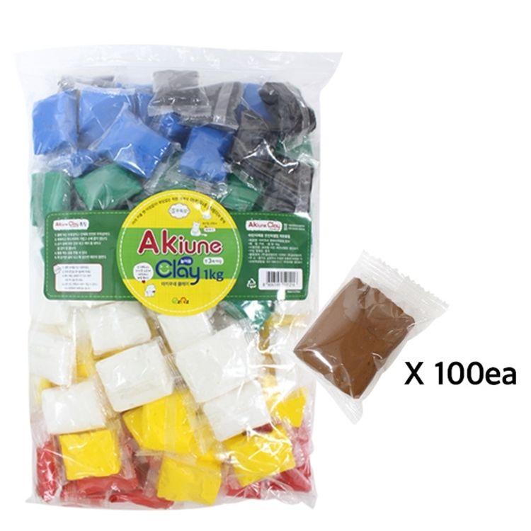 스쿨문구아키우네 클레이 1kg 10gx100개 묶음 갈색 Diy 만들기 홈플러스 택배배송