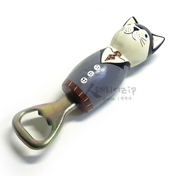 고양이신사 오프너 고양이 목각인형 미니어쳐 홈플러스 택배배송