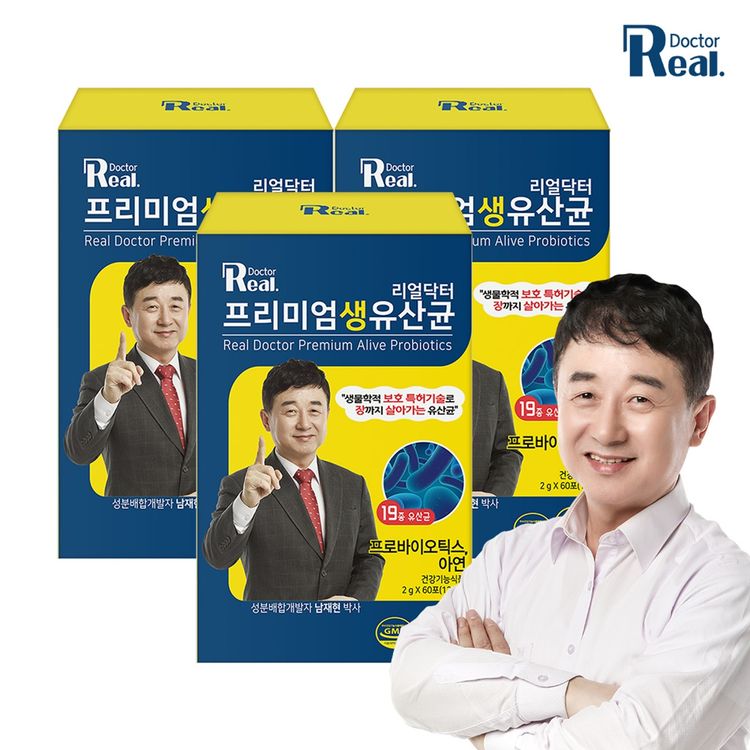 리얼닥터 프리미엄 생유산균 19 60포 3개 6개월분 모유유래 다이어트유산균 홈플러스 택배배송