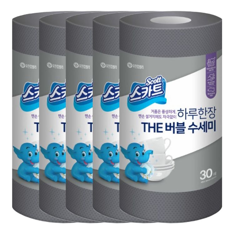 스카트 하루한장 The 버블 수세미 그레이 30매 X 5개 홈플러스 택배배송