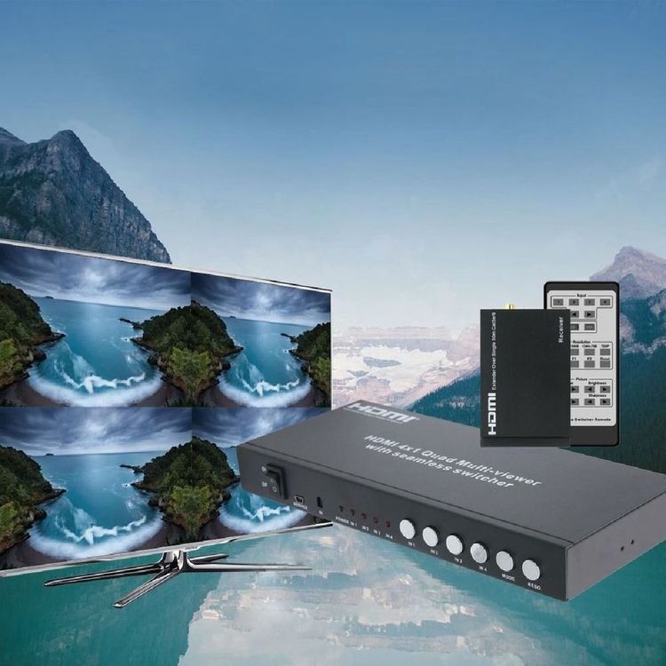 Coms Hdmi 화면 분할기 Lan 4 X 1 영상 분배기 멀티뷰 홈플러스 택배배송