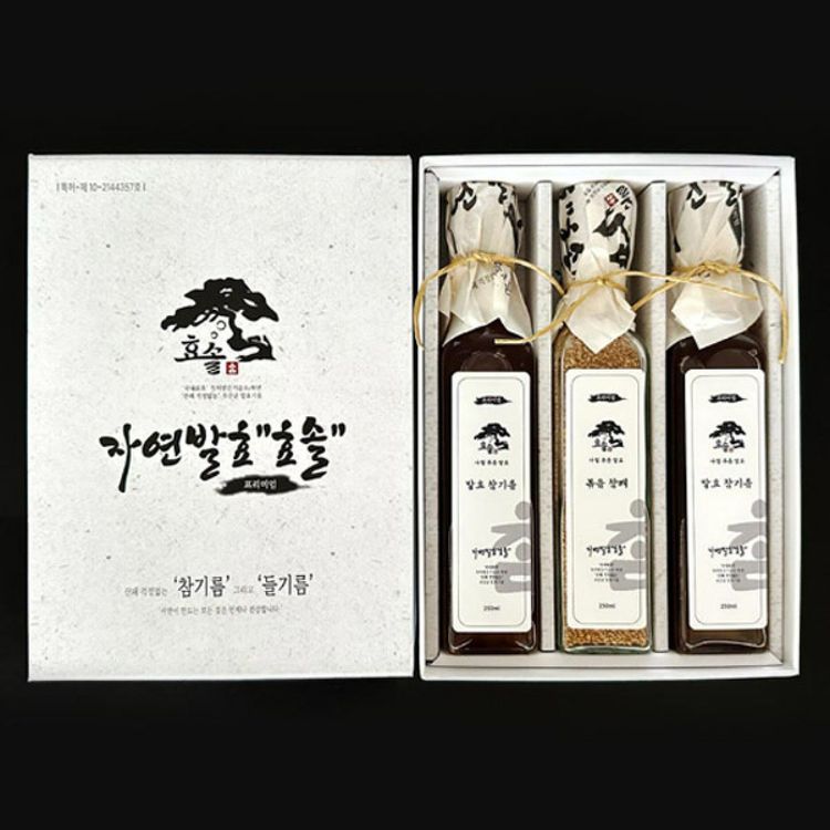 효솔 유산균 발효 참기름 선물세트3 국내산 참기름들기름볶은깨 홈플러스 택배배송