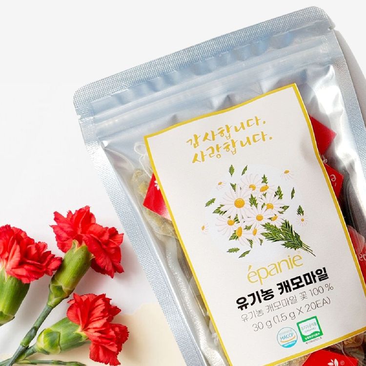감사 선물 에빠니 유기농 허브티 캐모마일차 20티백 15g 삼각티백 홈플러스 택배배송