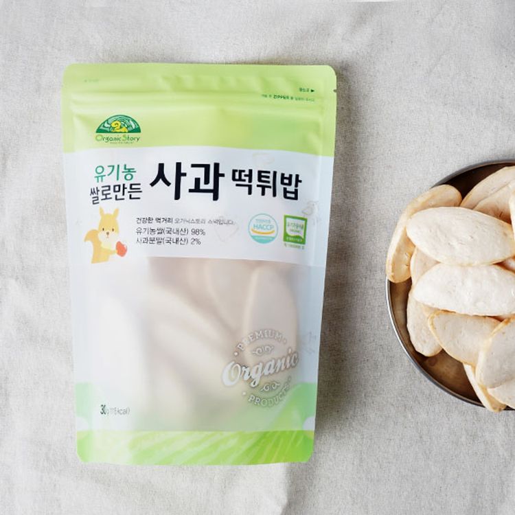 오가닉스토리 유기농 쌀로 만든 아기과자 사과떡튀밥 홈플러스 택배배송