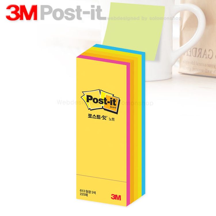 3m포스트잇 큐브노트 형광25x76mm 1패드225매쓰리엠포스트잇포스트잍 홈플러스 택배배송