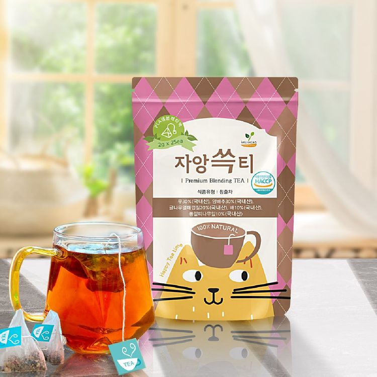 상쾌한 한잔 자앙쓱티 귤피 무 양배추 뽕잎 배 차 블렌딩티 홈플러스 택배배송