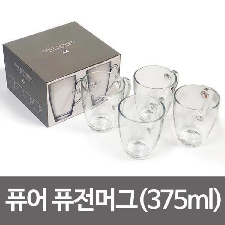 아트 퓨어 퓨전머그4p375ml 머그컵 물컵 유리머그 홈플러스 택배배송
