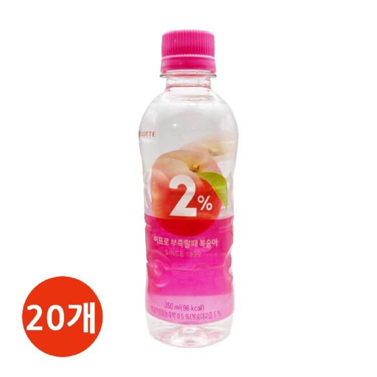 (롯데) 2프로 부족할때 복숭아 350mLx20개 | 홈플러스 판매자택배