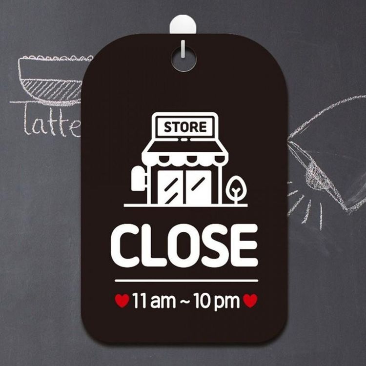 STORE CLOSE(11am-10pm) 사각안내판 알림판 블랙 | 홈플러스 택배배송