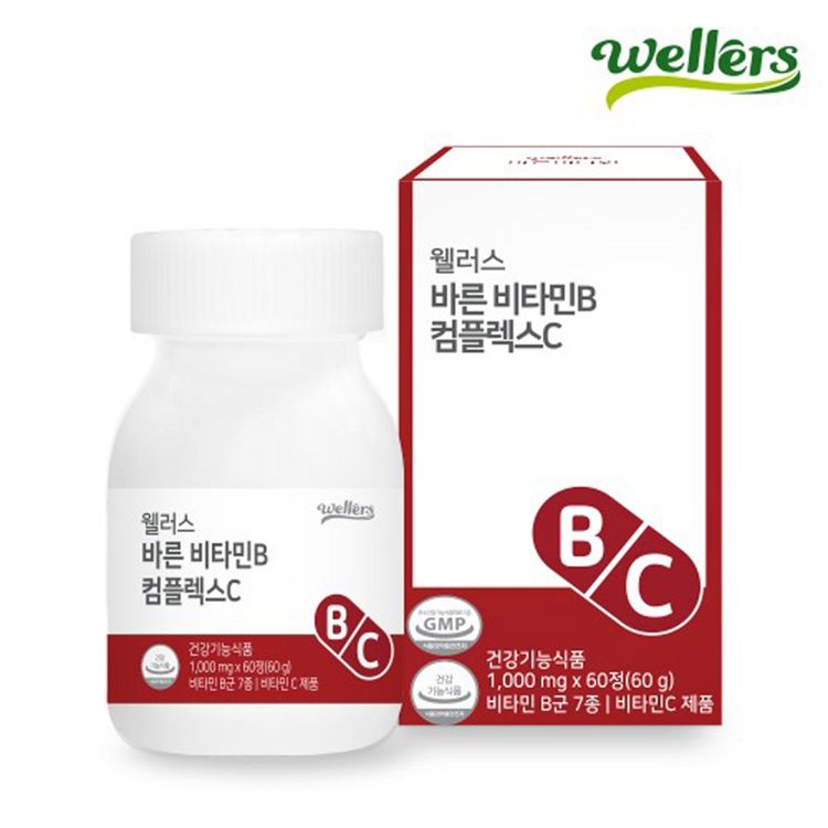 Wellers 웰러스 바른 비타민b컴플렉스 비타민c 1000mg 60정 2개월분 홈플러스 택배배송