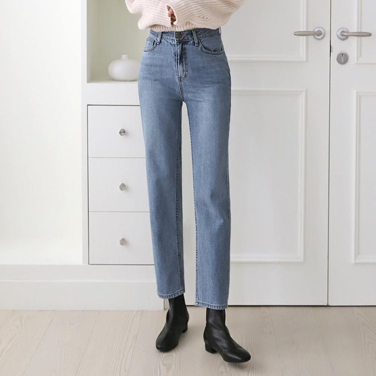 여자 데일리 넉넉한 일자핏 청바지 워싱 데님팬츠 홈플러스 택배배송