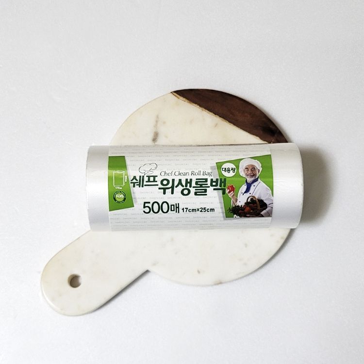 쉐프 위생롤백 대용량 알뜰형 17cm X 25cm 500매 1팩 위생비닐 위생팩 일회용 홈플러스 택배배송
