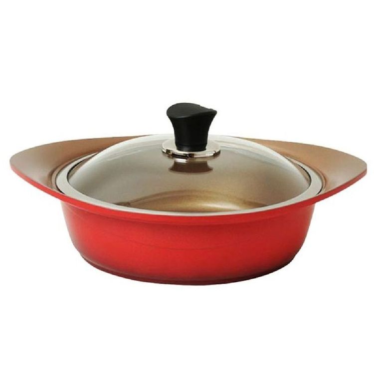 세라믹냄비 24cm 인덕션 전골 코팅 빨강 양손 냄비 홈플러스 택배배송