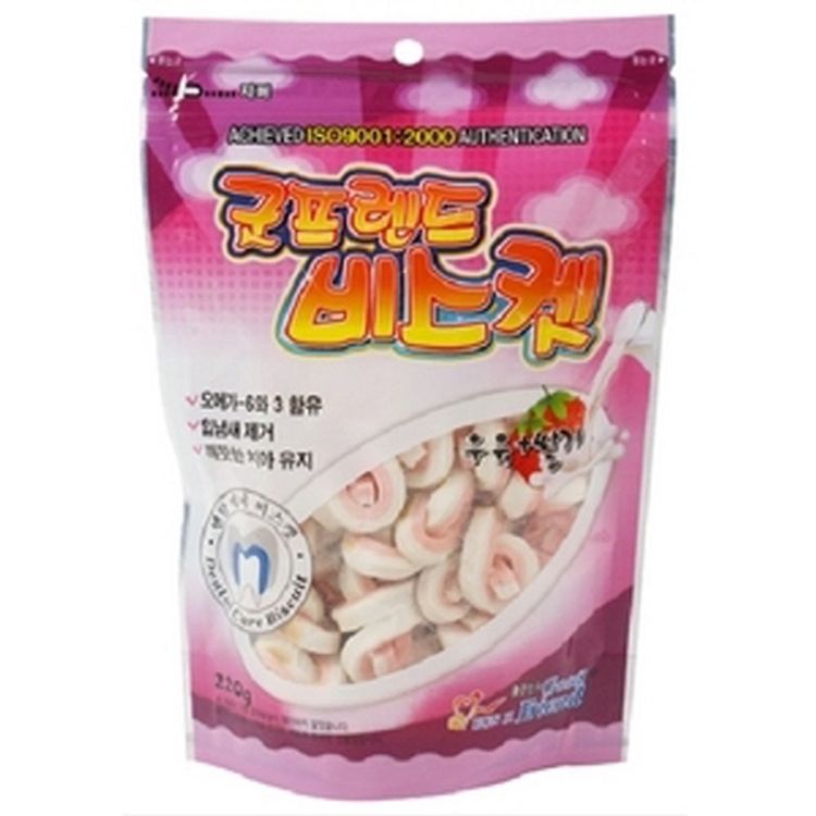 강아지 칭찬간식 220g 1p 우유 딸기 비스킷 입냄새 홈플러스 택배배송
