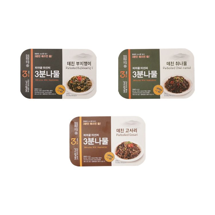남도장터 지리산피아골 초간편 3분나물 밀키트 A세트고사리취나물부지깽이 홈플러스 택배배송