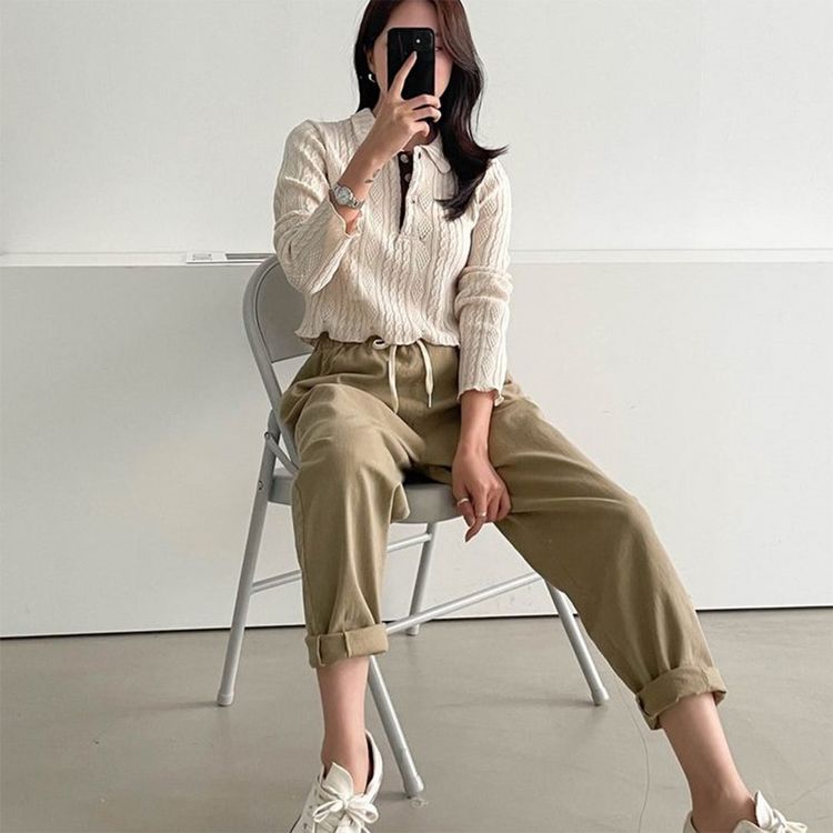 여자 밴딩 테이퍼드핏 스판 면바지 조거 팬츠 홈플러스 택배배송