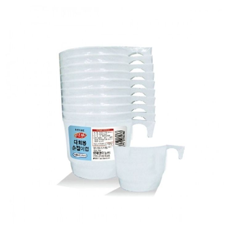 롯데 일회용 플라스틱 손잡이 컵 1호 10p 일회용플라스틱컵 일회용투명컵 일회용종이컵 커피 홈플러스 택배배송