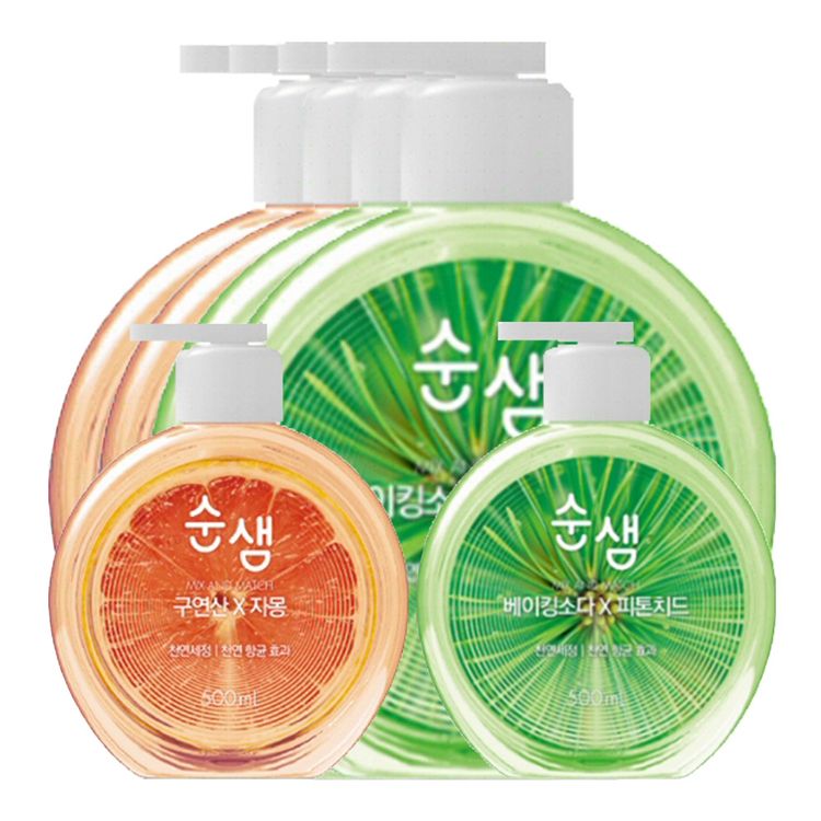 순샘 주방세제 용기 500ml X 6개베이킹소다 3개구연산 3개 홈플러스 택배배송