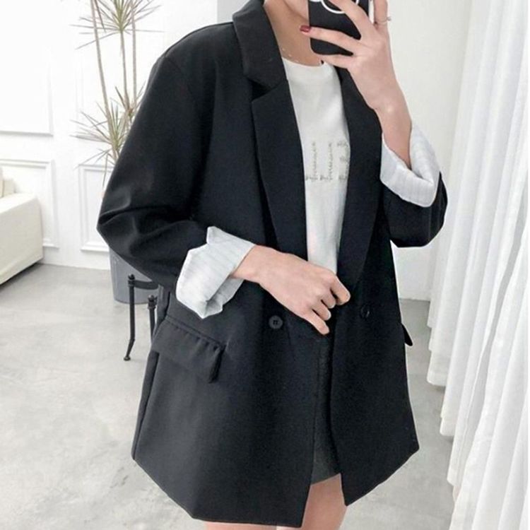 여성 데일리 봄 외출 패션 적당한 오버핏 롤업 자켓 홈플러스 택배배송