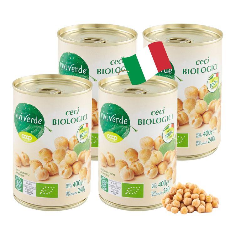 Coop 비비베르데 이탈리아 유기농 병아리콩칙피 400g 4캔 무첨가물 Non Gmo 홈플러스 택배배송