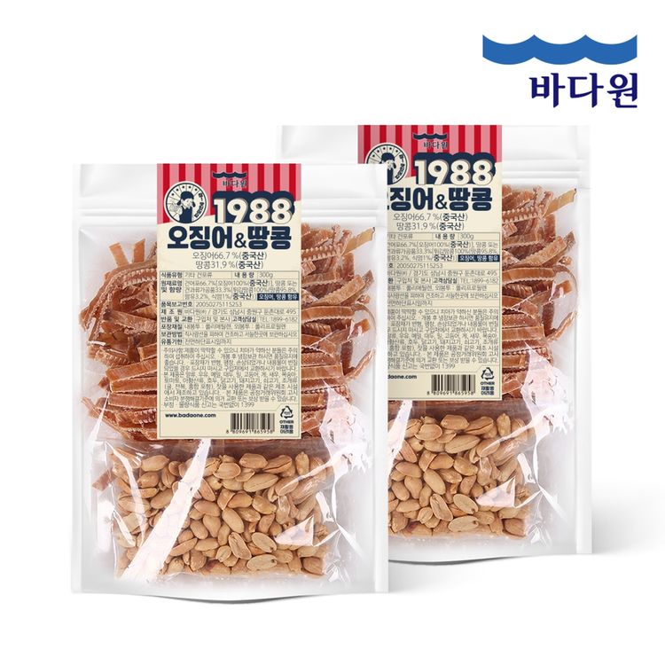 바다원 레트로 1988 오징어and땅콩 X2봉 요즘핫한소스x4 추가구성 홈플러스 택배배송