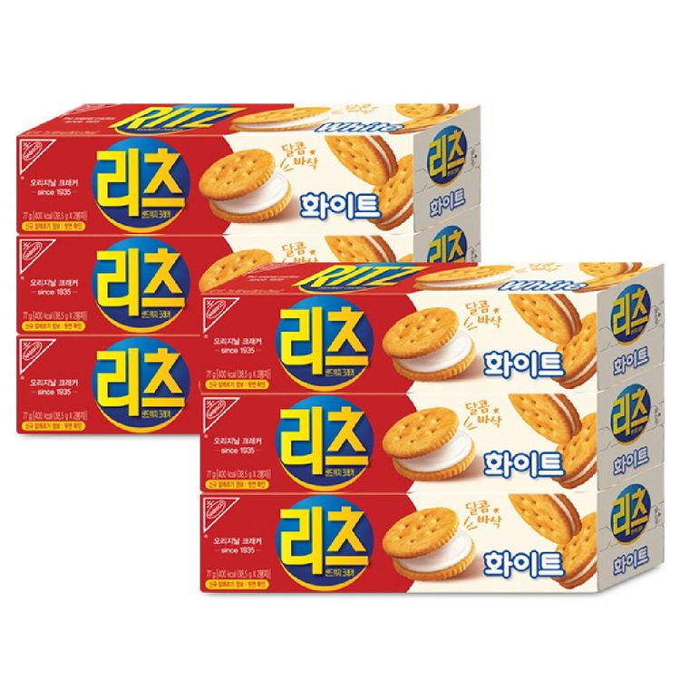 리츠 샌드위치 크래커 화이트 77g X 6곽 홈플러스 택배배송