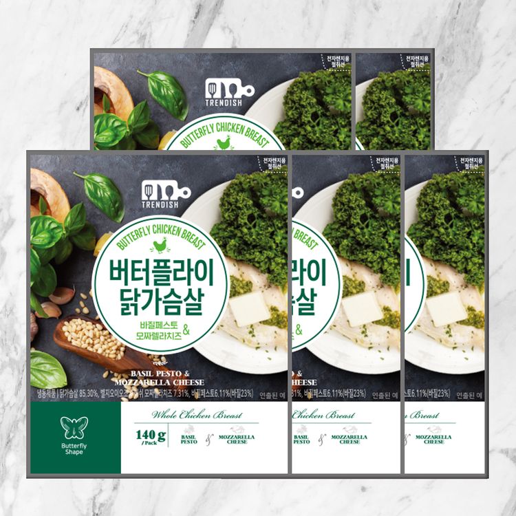 펀테이블 버터플라이 닭가슴살 바질페스토and모짜렐라치즈 140gx5팩 홈플러스 택배배송