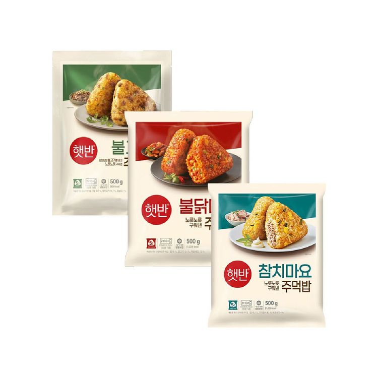 햇반 쿡반 주먹밥 500g 불고기 X1개불닭마요 X1개참치마요 X1개 홈플러스 택배배송