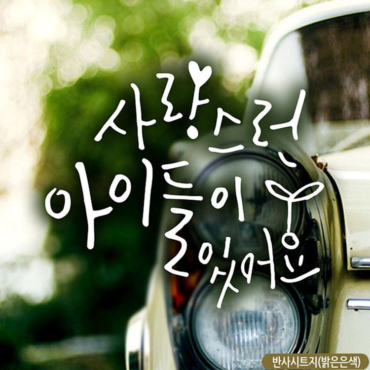 새싹 사랑스런 아이들있어요 자동차스티커 반사 홈플러스 택배배송