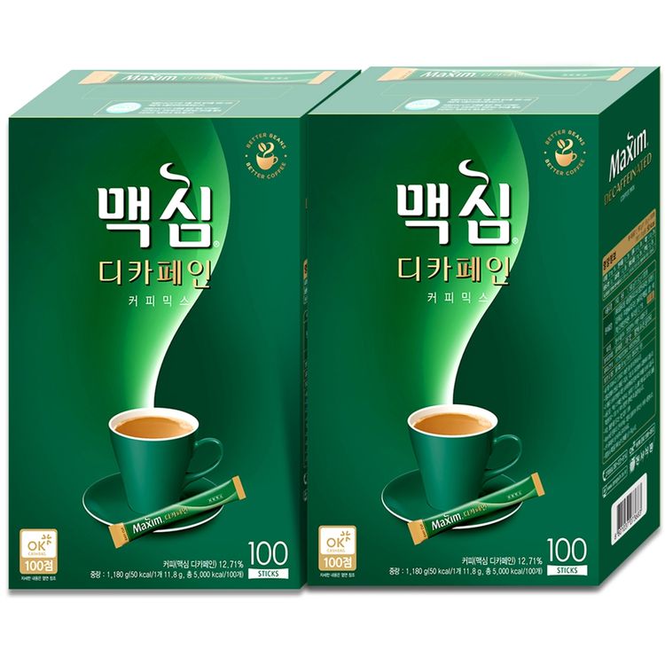 맥심 디카페인 커피믹스 100개입 2개 홈플러스 택배배송