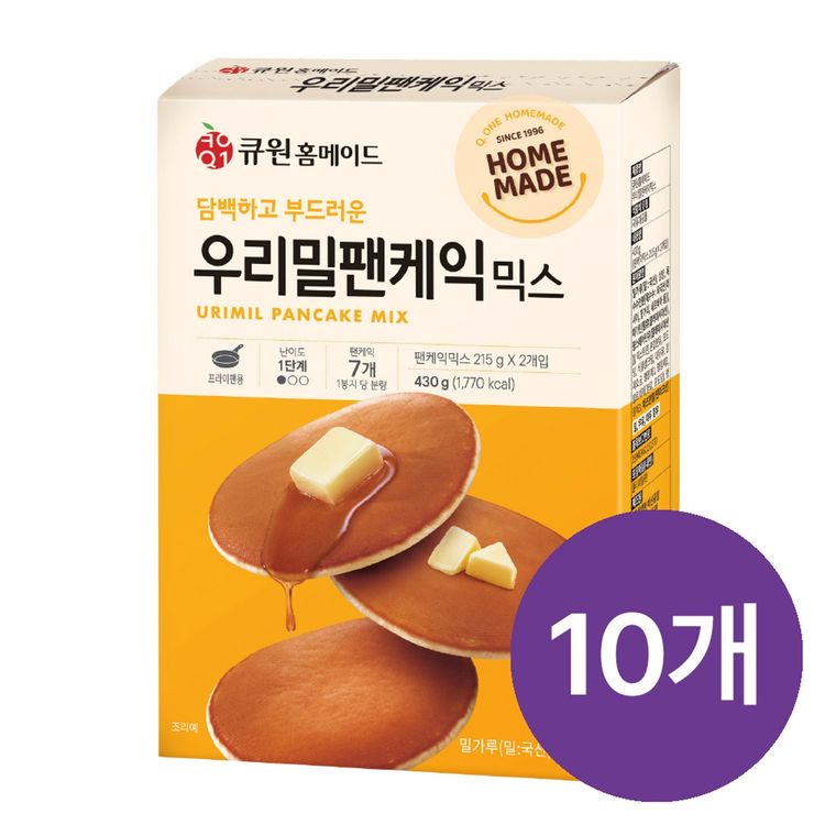 한박스 큐원 우리밀팬케익믹스 430g X 10개 프라이팬용 홈플러스 택배배송
