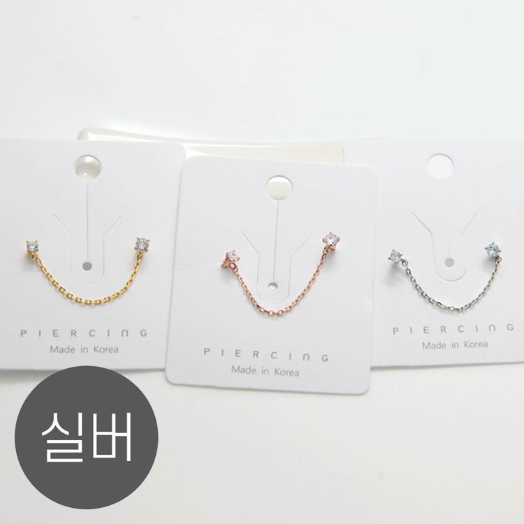 미니아트 패션 피어싱 큐빅 투핀 Dm813한쪽11실버 홈플러스 택배배송