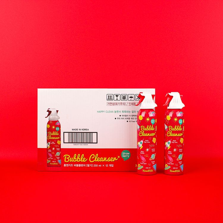 홈앤키즈 유아 버블클렌저 딸기 250ml X 12개1박스 홈플러스 택배배송