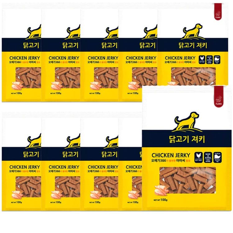 파밀 강아지간식 소프트져키 닭고기져키 100gx10개 랜덤 홈플러스 택배배송