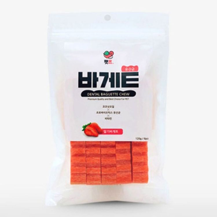 애견구강관리 강아지 덴탈 간식 딸기 120g 바게트츄 유산균 반려견 홈플러스 택배배송