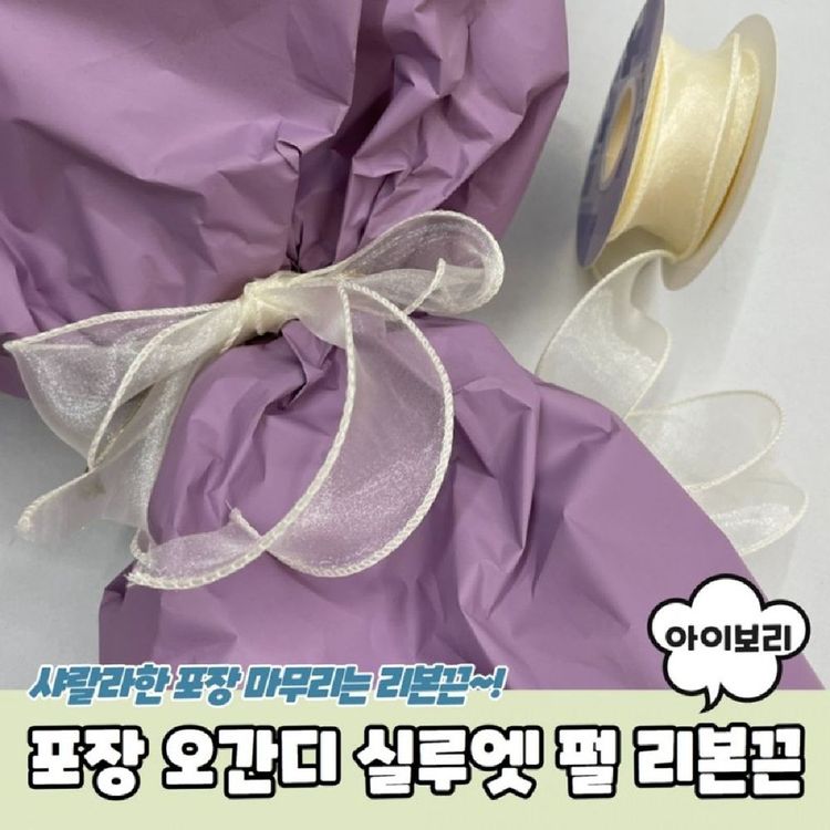 펄 선물 아이보리 공예 오간디 포장 실루엣 리본끈 홈플러스 택배배송