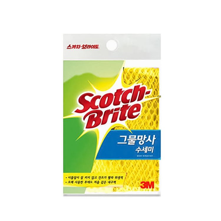 스카치 브라이트 그물 망사 수세미 노랑 주방수세미 항균수세미 주방잡화 주방소모품 홈플러스 택배배송