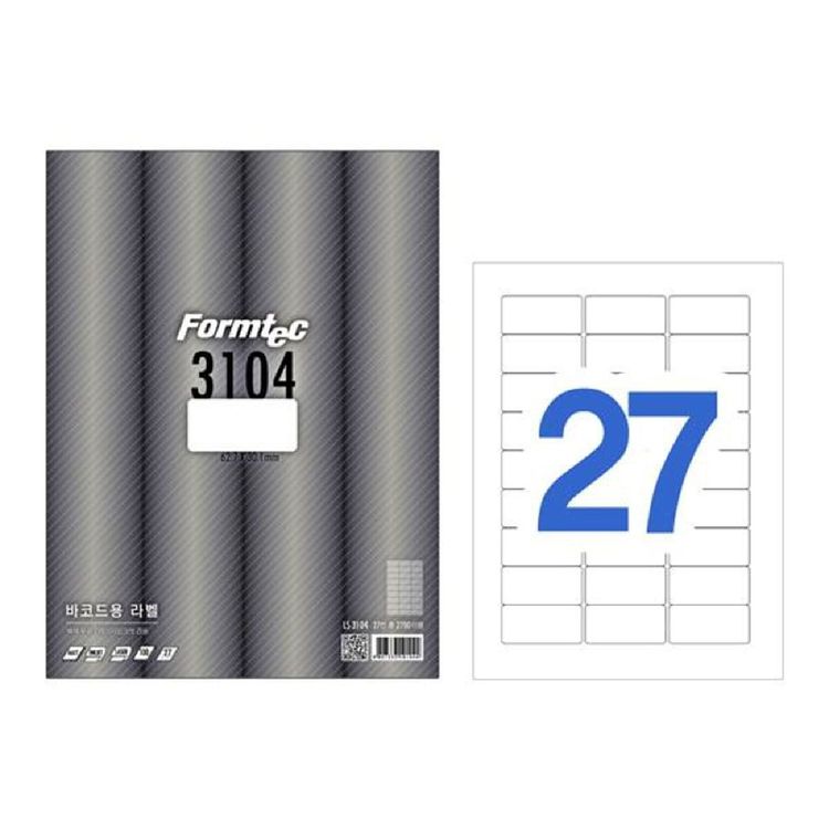 바코드용 라벨 27칸 100매 폼텍 지 용지 홈플러스 택배배송
