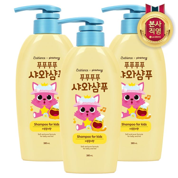 Lg 생활건강 베비언스 핑크퐁 샤와샴푸 380ml X 3개 홈플러스 택배배송