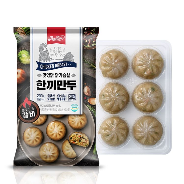 맛있닭 닭가슴살 한끼만두 갈비맛 200gx7팩14kg 홈플러스 택배배송