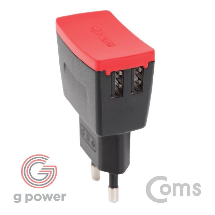 Coms G Power 가정용 2포트2port 2구 스마트폰 태블릿 멀티 충전기 5v 홈플러스 택배배송