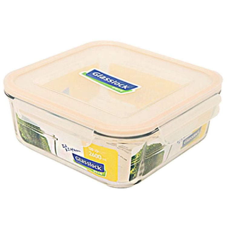 글라스락 라인 밀폐용기 2600ml 정사각 반찬통 대용량 홈플러스 택배배송