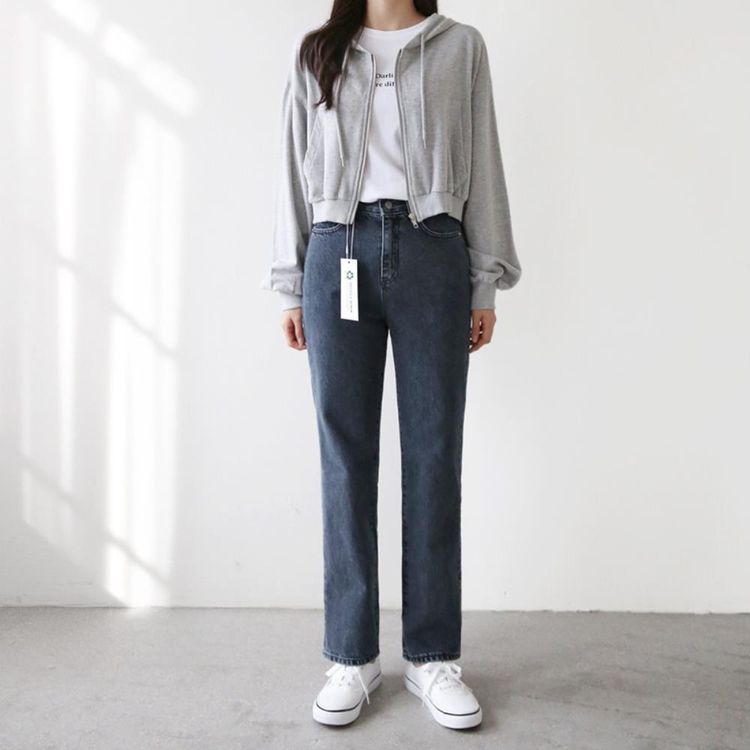 여자 일자핏 청바지 깔끔한 논스판 10부 데님팬츠 홈플러스 택배배송